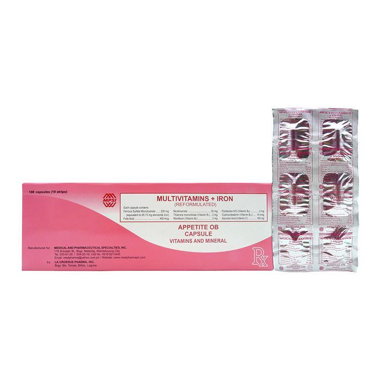 APPETITE OB MultiVitamins / Iron (Reformulated) Capsule 20's price in ...